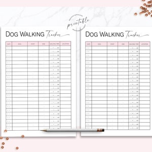 Dog Walking Tracker, Dog Walking Schedule, Pet Walking Tracker, Pet ...