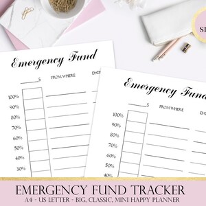 Emergency Funds Tracker Printable Emergency Savings Tracker | Etsy