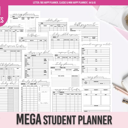 College Student Planner Printable Undated University Academic - Etsy
