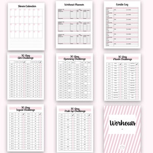 Workout Planner Fitness Planner Fitness Challenge List | Etsy