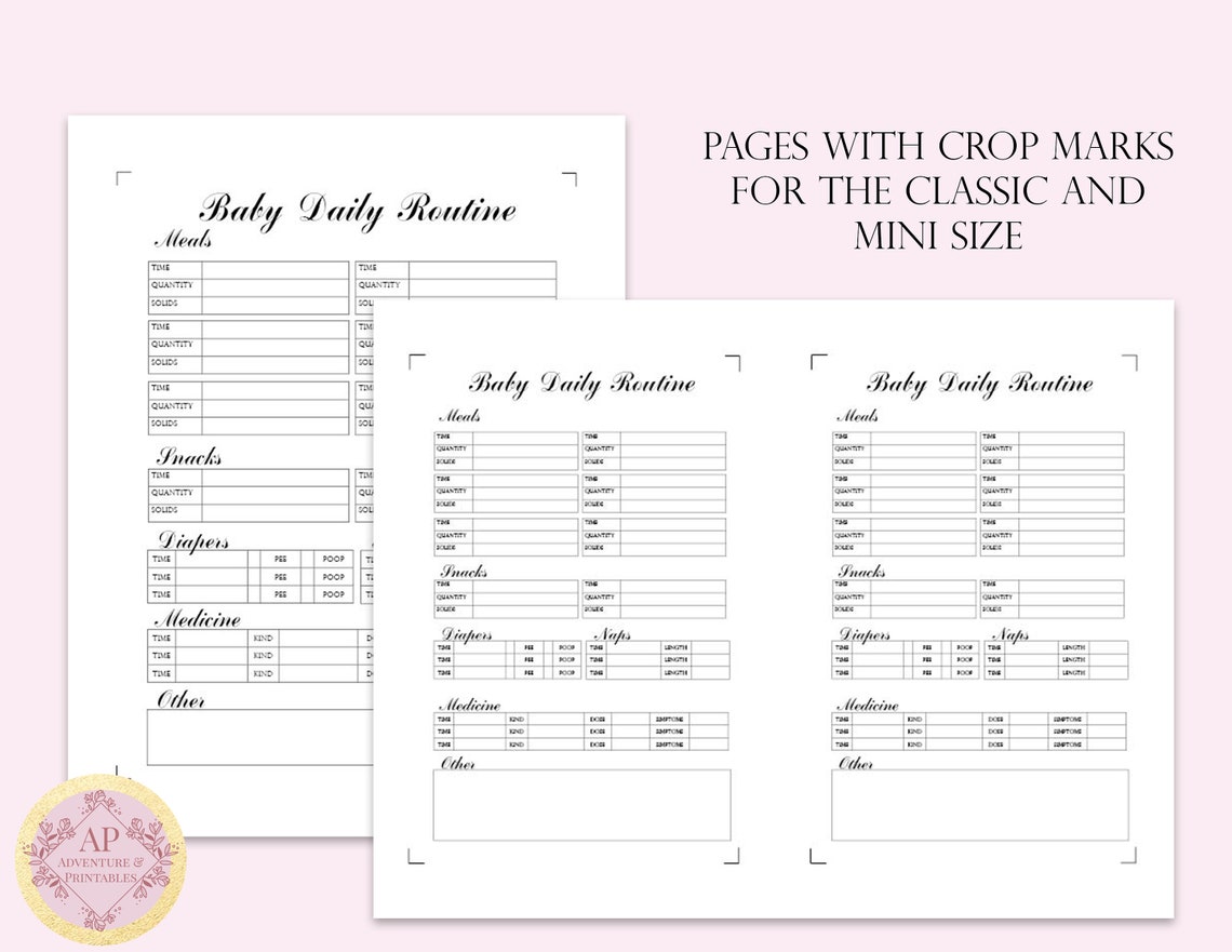 Baby Daily Routine Planner, Baby Eating Schedule, Baby Sleeping ...