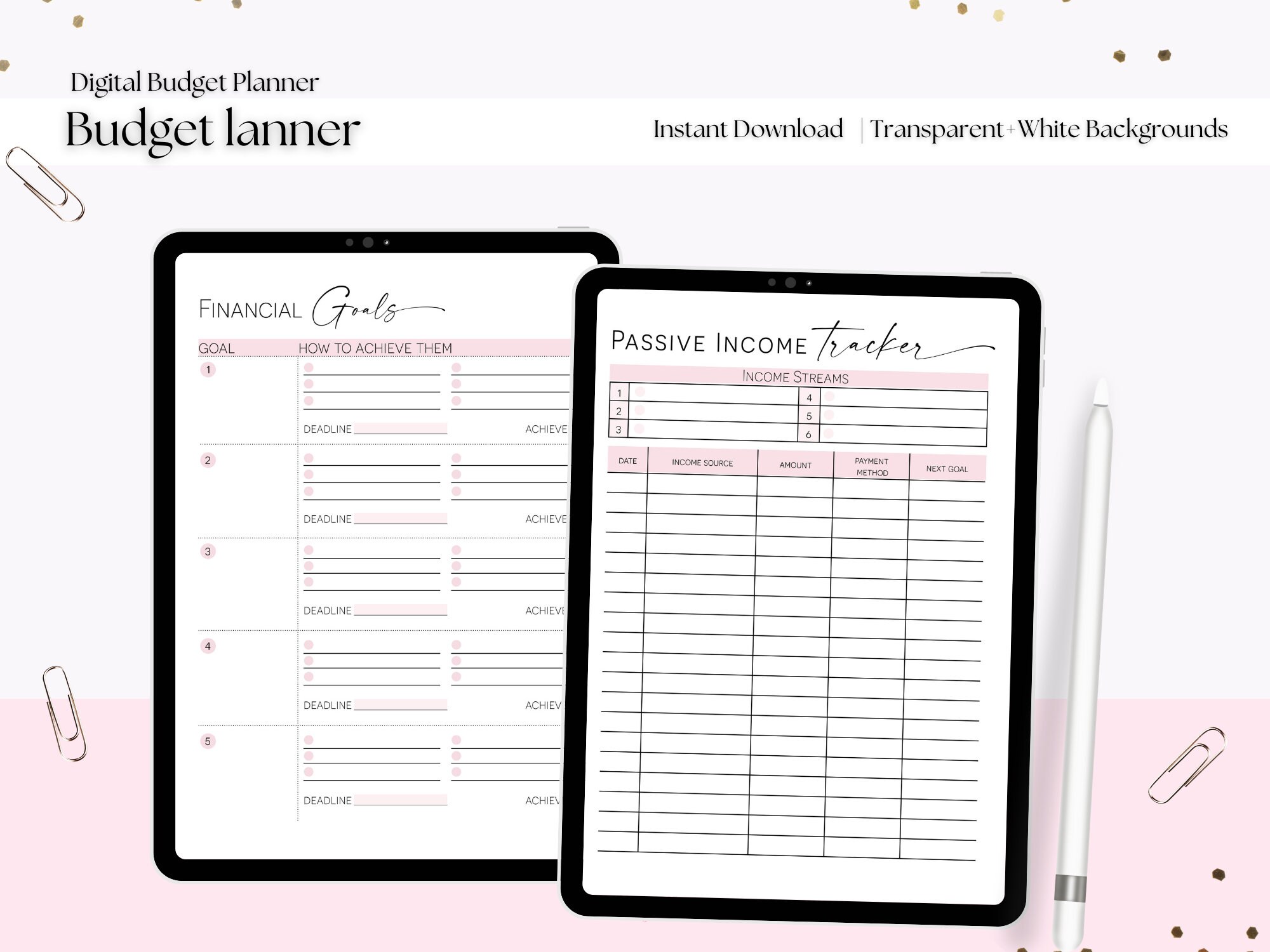 Budget Digital Planner Template, Finance Digital Planner Template ...