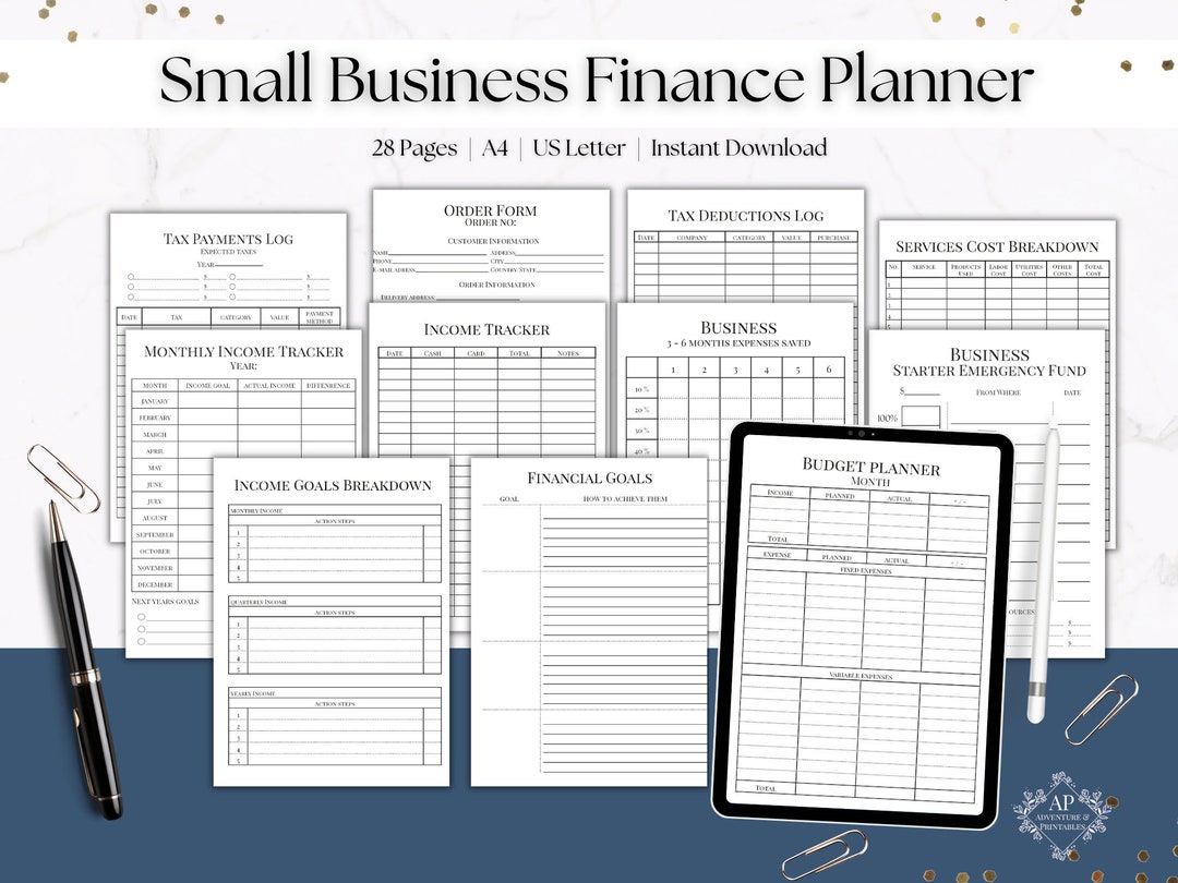 Small Business Finance Planner Printable, Small Business Finance ...