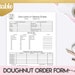 Doughnut Order Form,editable Doughnut Form, Bakery Forms, Baking ...