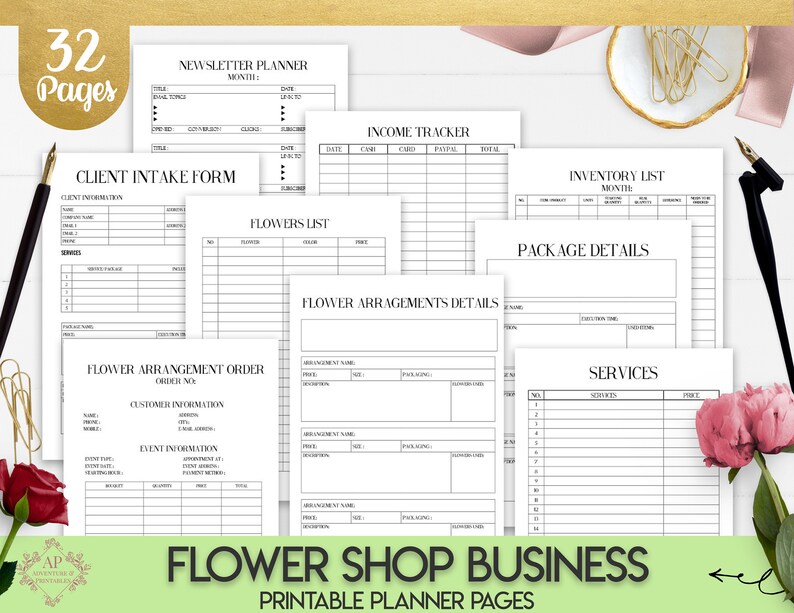 Flower Shop Business Planner and Manager, Small Business Plan ...