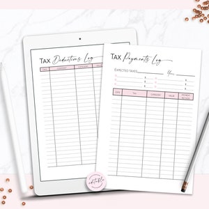 Tax Deductions Log, Tax Deductions Tracker, Tax Time Deductions ...