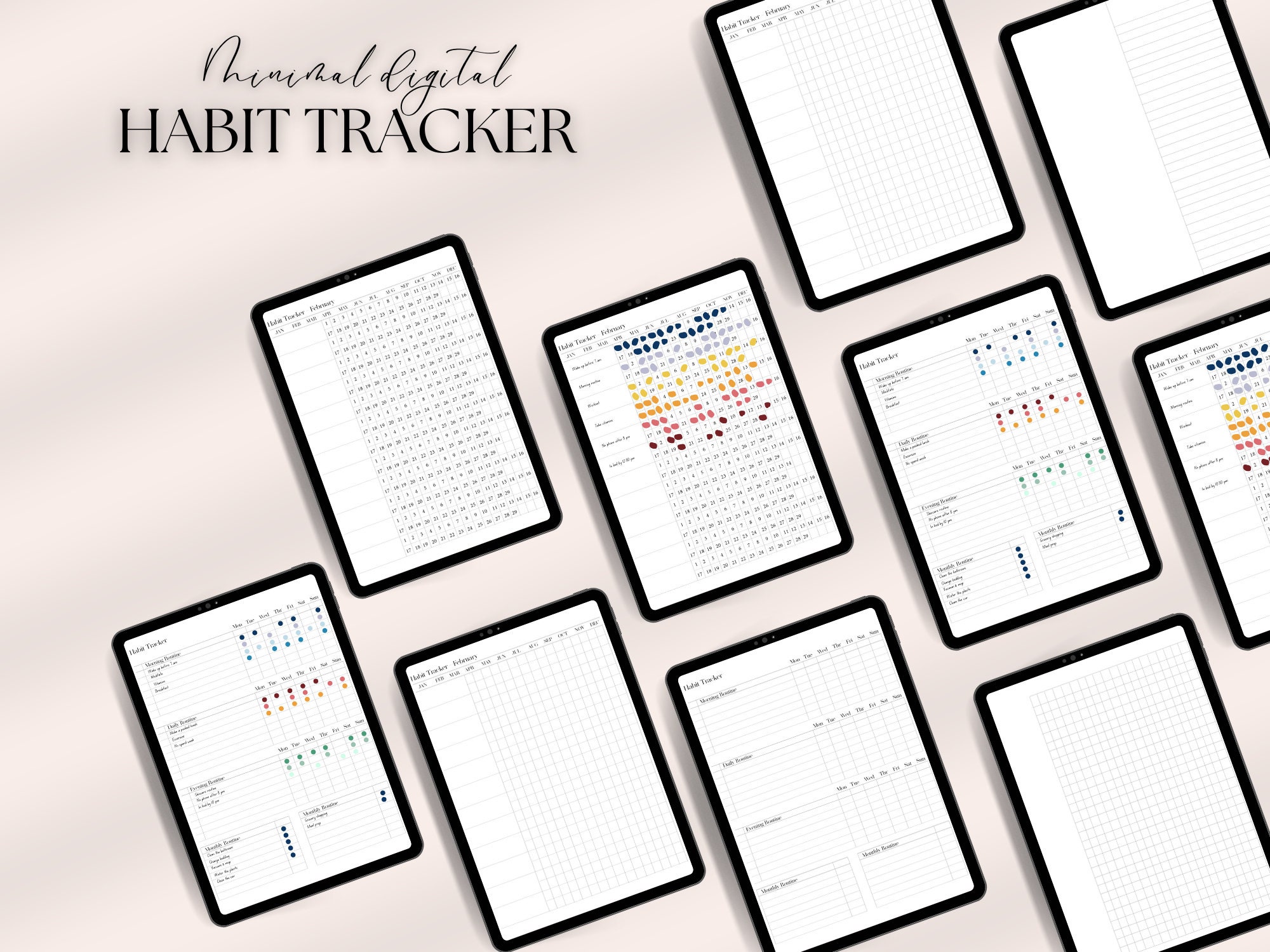 Everyday Habit Tracker for iPad and Tablet, Routine Tracker, Motivation ...