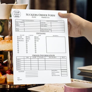 Candy Order Form, Editable Bakery Forms, Sucker Order Form, Baking ...