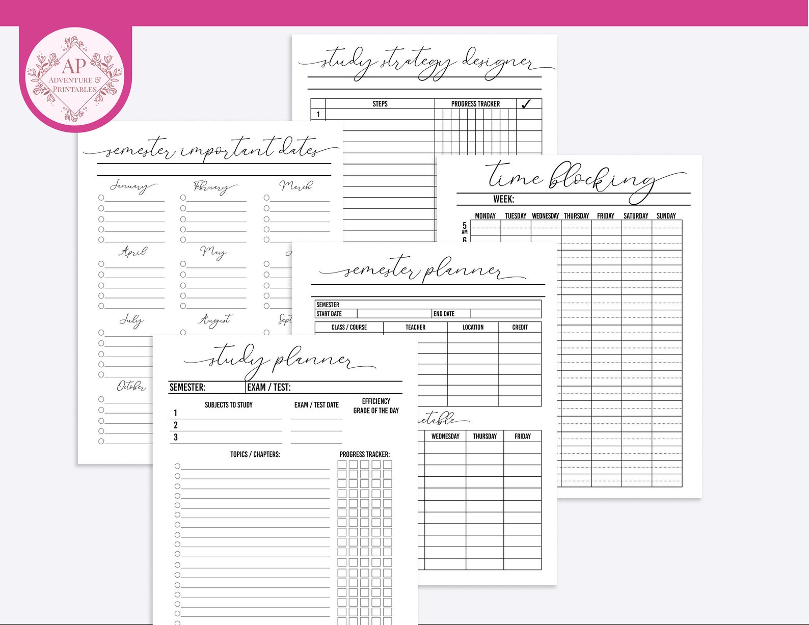 Student Exam Prep Kit, Student Study Planner, Learning Planner, Collage ...