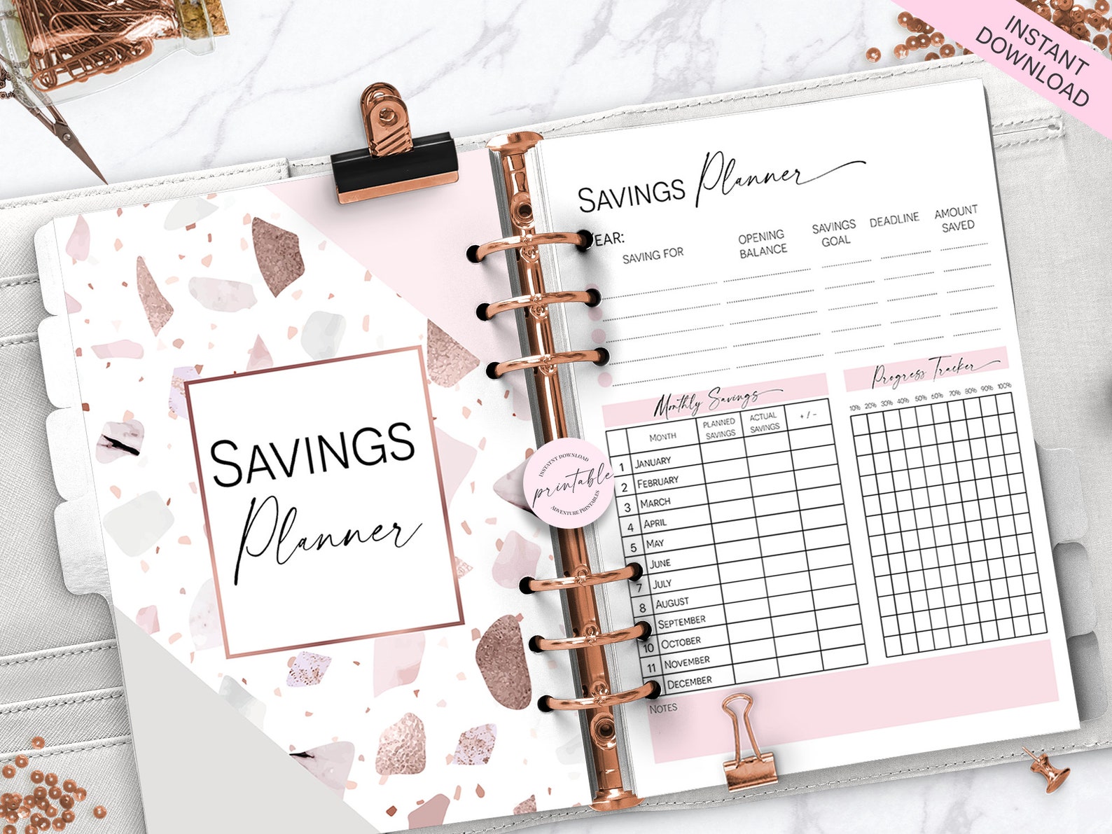 Savings Planner Worksheets Savings Worksheets Finance | Etsy
