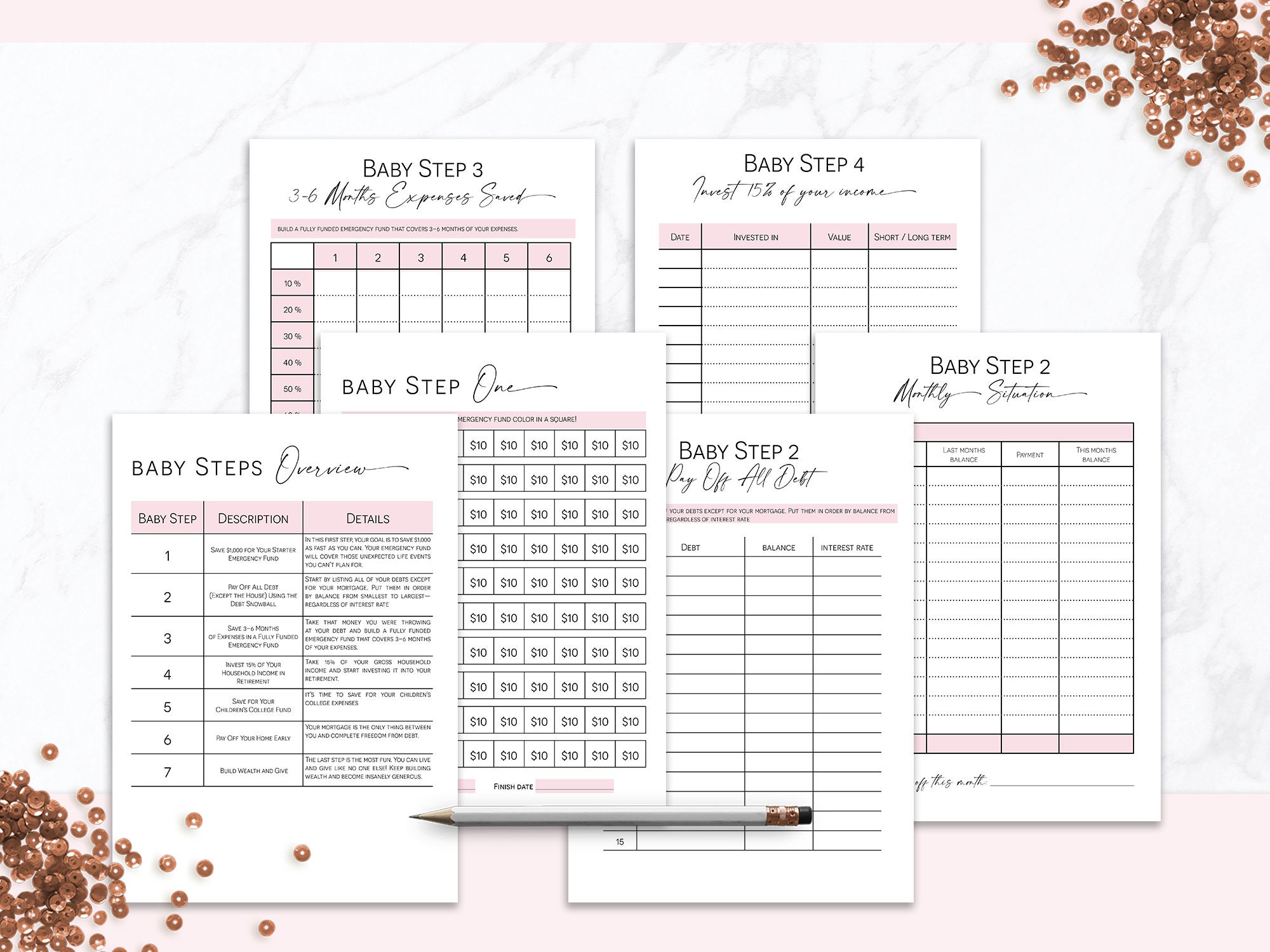 Baby Steps Progress Tracker Printable Planner Pages in A4 Ans US Letter ...