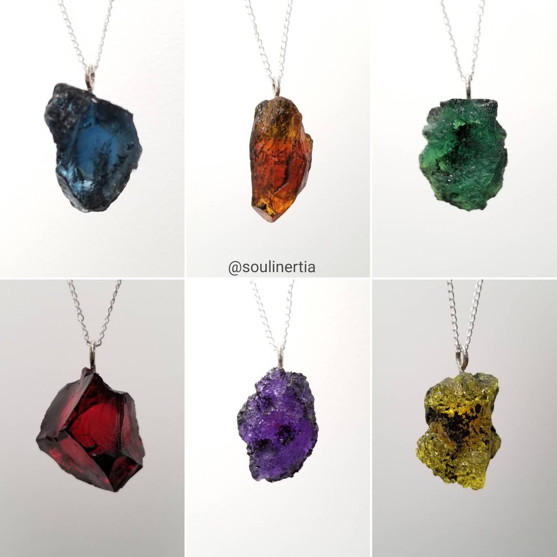 Raw Infinity Stones Pendant Collection FULL SET - Infinity Gauntlet ...