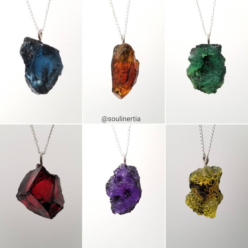 Raw Infinity Stones Pendant Collection FULL SET - Infinity Gauntlet ...