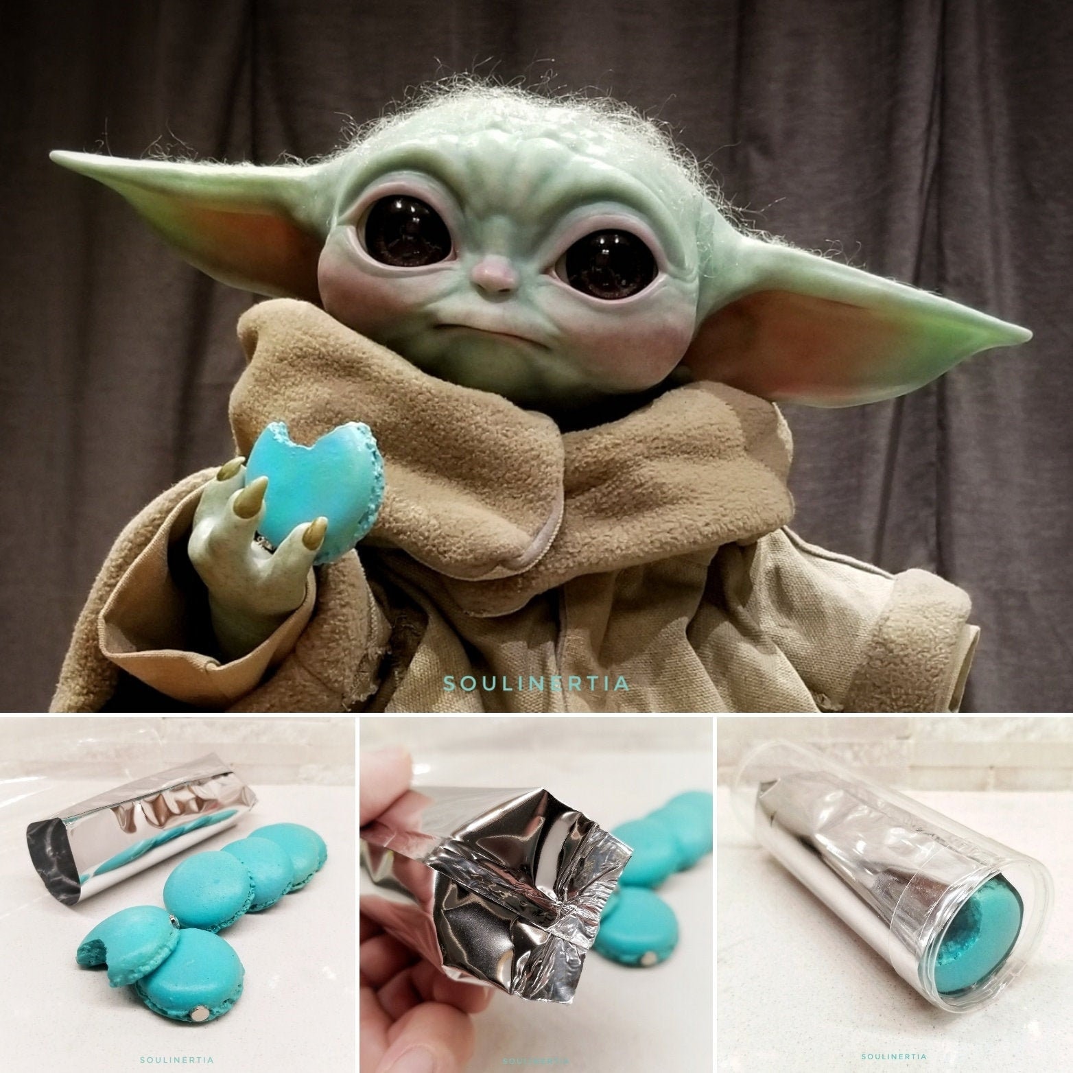 Grogu baby Yoda Space Macarons With Cookie Sleeve - Etsy Australia