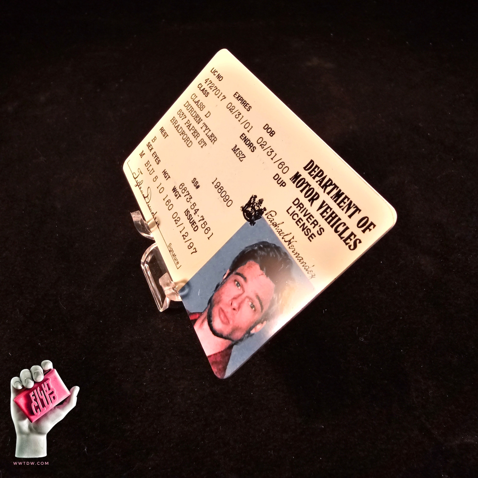 Tyler Durden and Narrator Drivers License Prop Replicas From Fight Club ...
