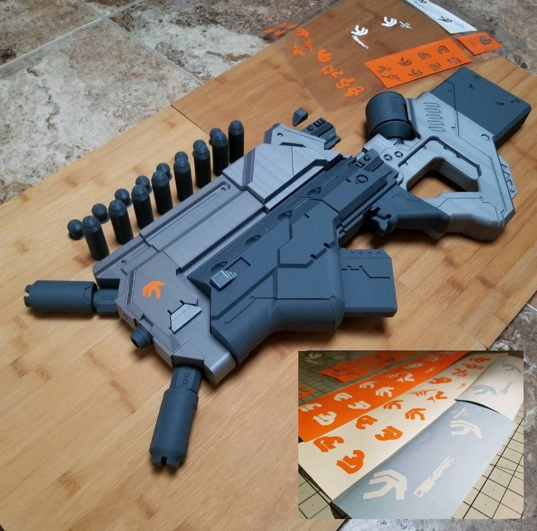 District 9 - Custom Cut Vinyls for TMAX Props 3D Printed SMG Kit (vinyl ...