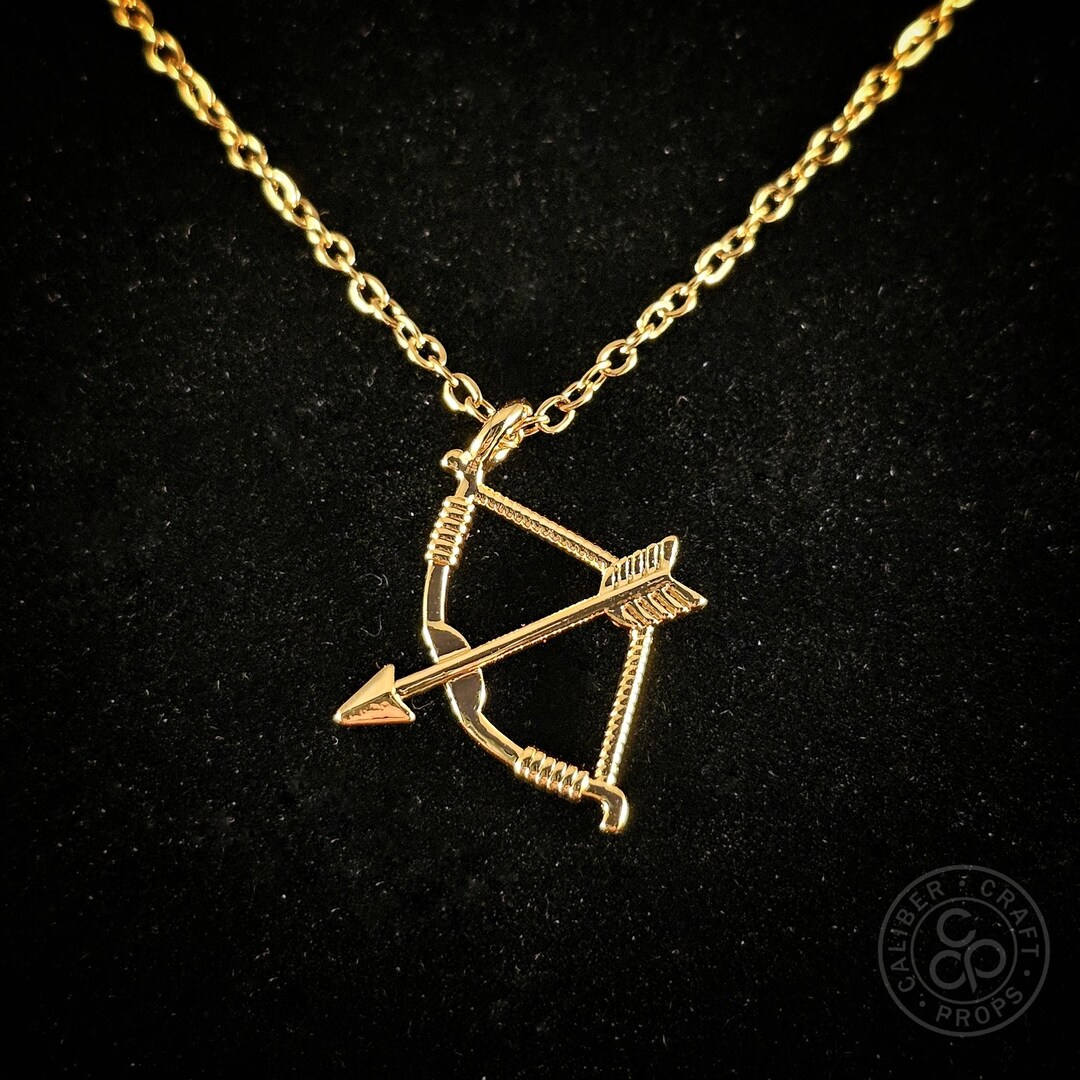 Brave - Princess Merida Bow and Arrow Pendant Necklace - 24" Gold Chain ...