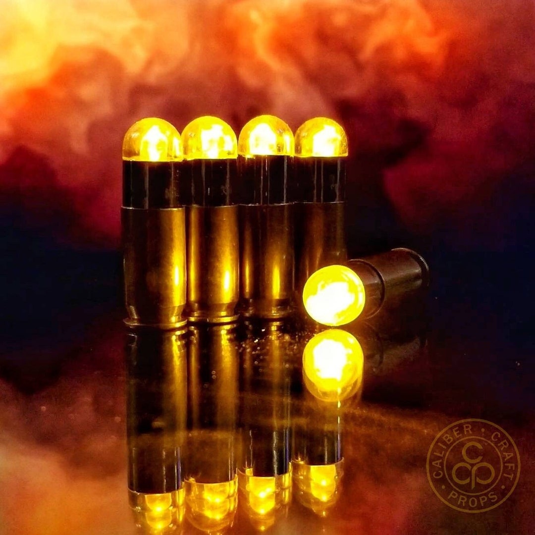 5 Gold LUMI-SHOK Rounds - Prop Ammo, Cosplay Light-up Vampire Hunter ...