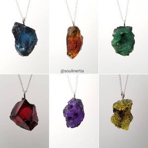 Blue Space Stone Pendant Necklace - Raw Infinity Stones (INDIVIDUAL ...
