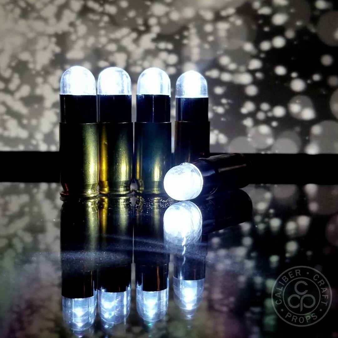 5 White LUMI-SHOK Rounds Prop Ammo - Cosplay Light-up Vampire Hunter ...
