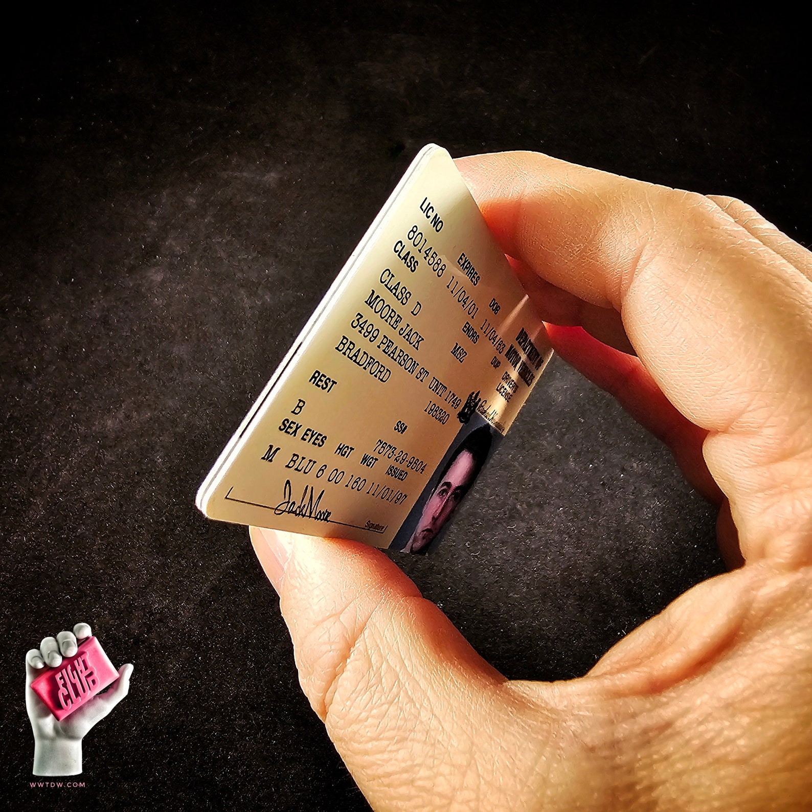 Tyler Durden and Narrator Drivers License Prop Replicas From Fight Club ...