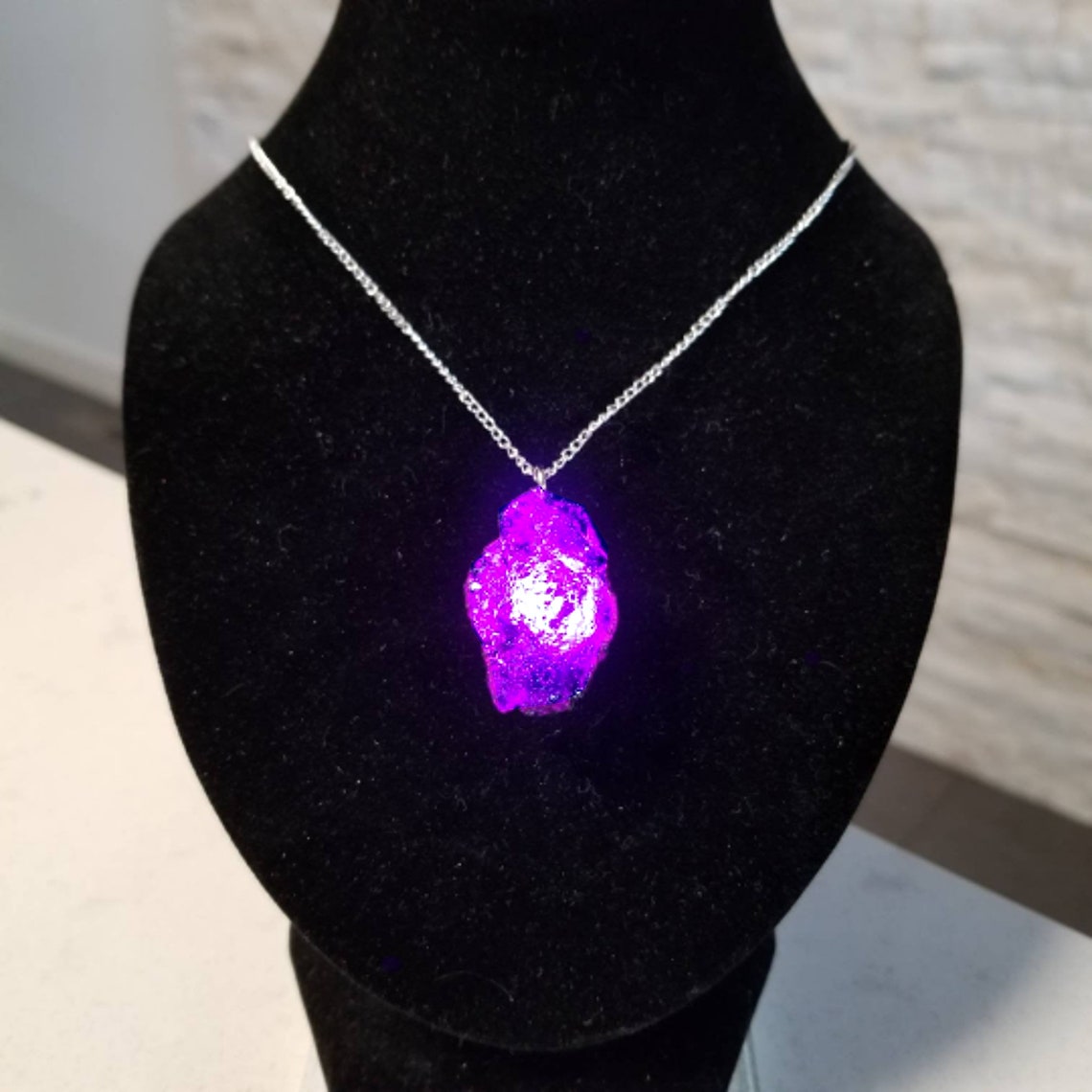 Purple Power Stone Pendant Necklace Raw Infinity Stones - Etsy
