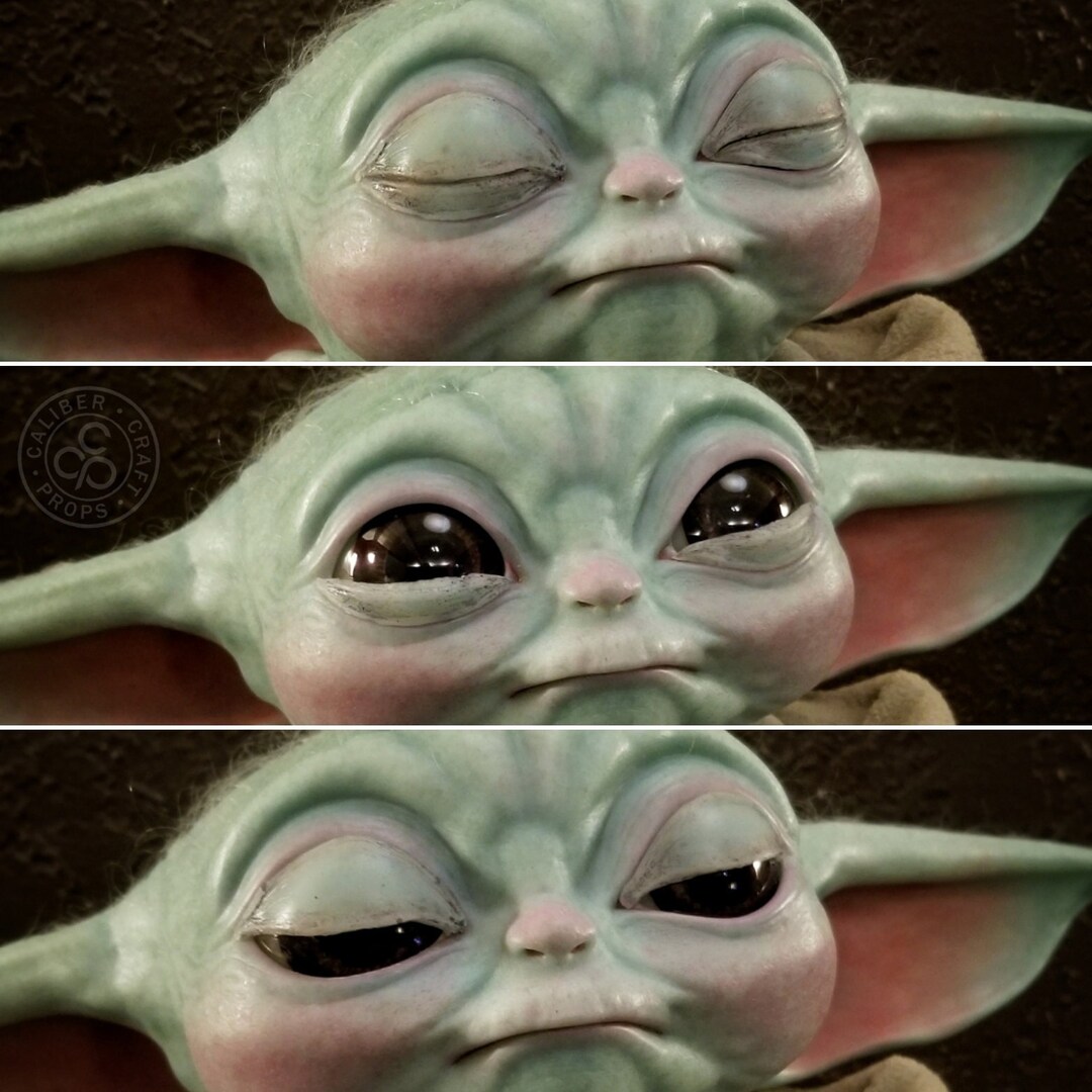 Grogu baby Yoda Eyelids for Realistic Sideshow Version Hand Painted ...