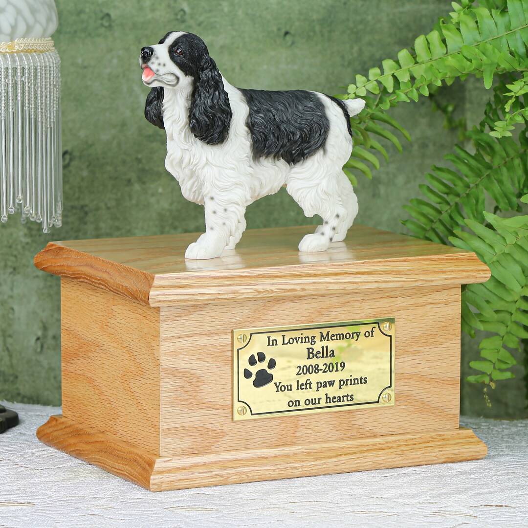 Cocker Spaniel Black Solid Wood Oak Cremation Urn/casket - Etsy