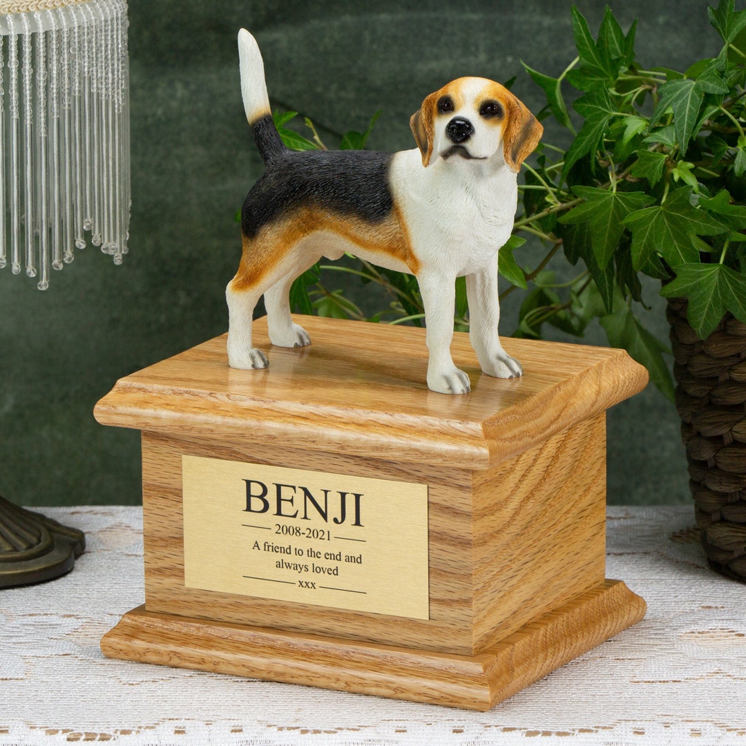 Beagle Oak Wood Dog Cremation Urn/casket - Etsy