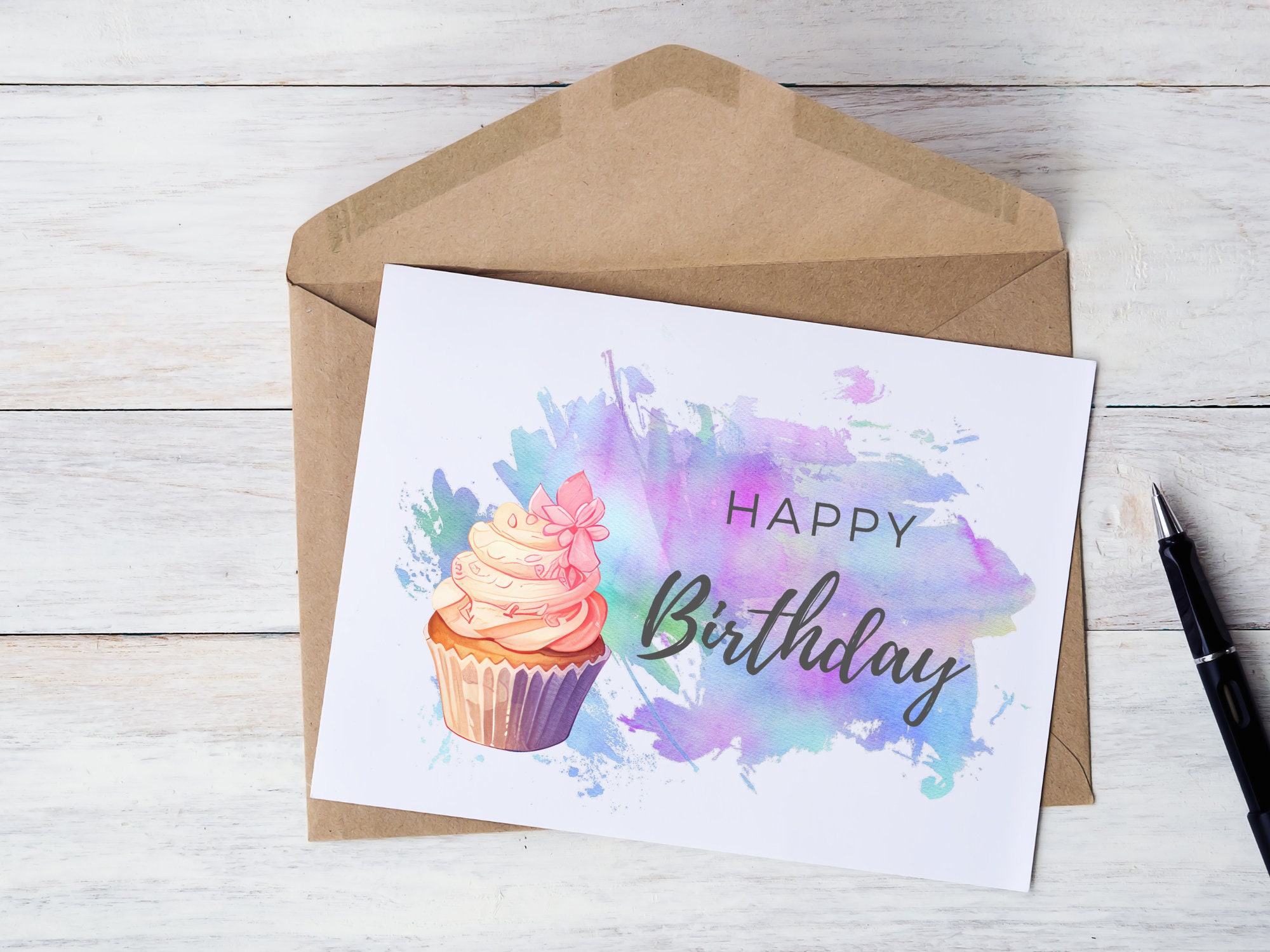 Happy Birthday Card Printable Greeting Card Digital Download Single ...