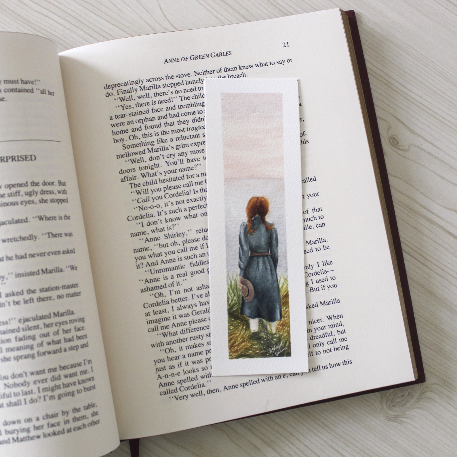 Anne of Green Gables Watercolor Bookmark Painting - Etsy