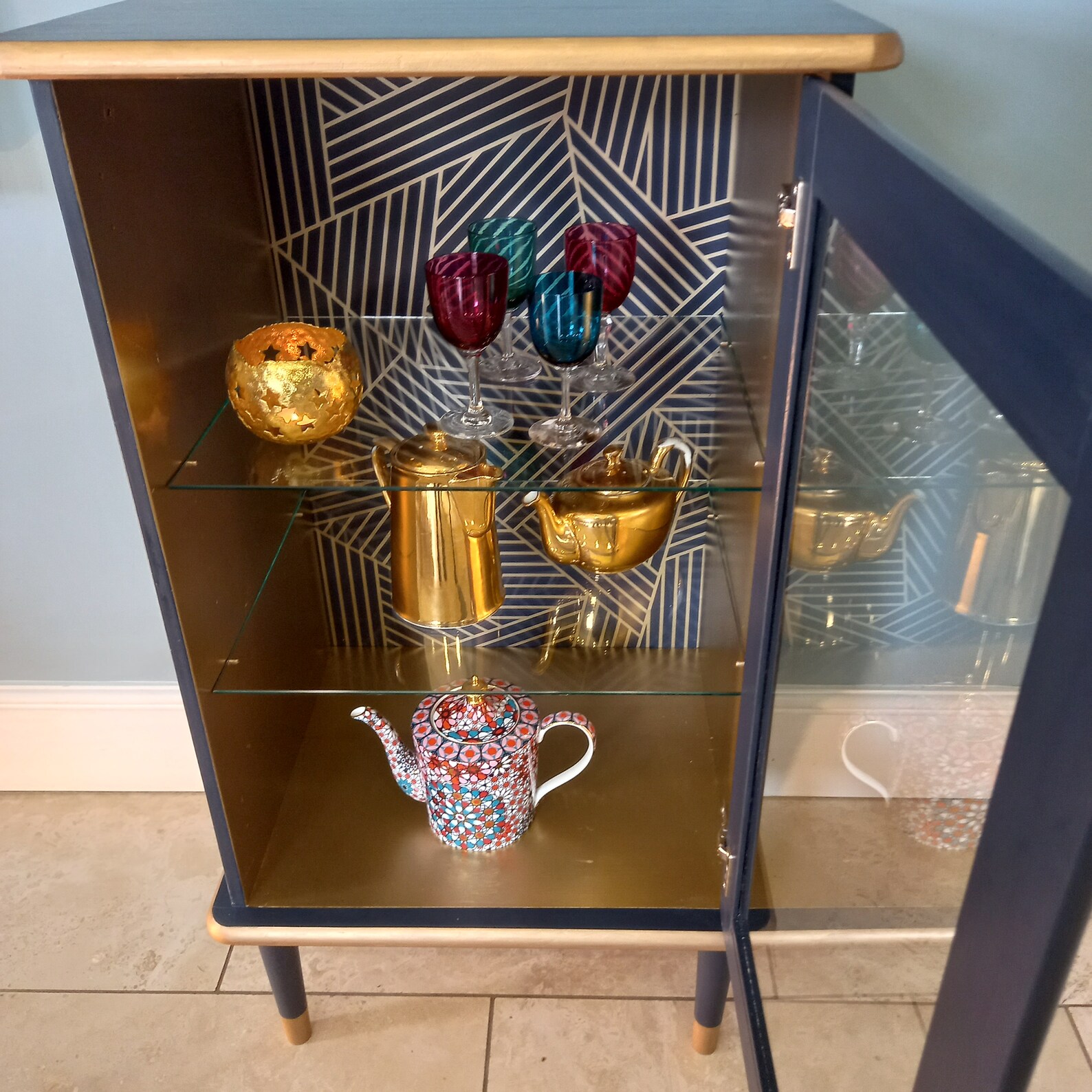Glass And Gold Display Cabinet at Zane Morrison blog