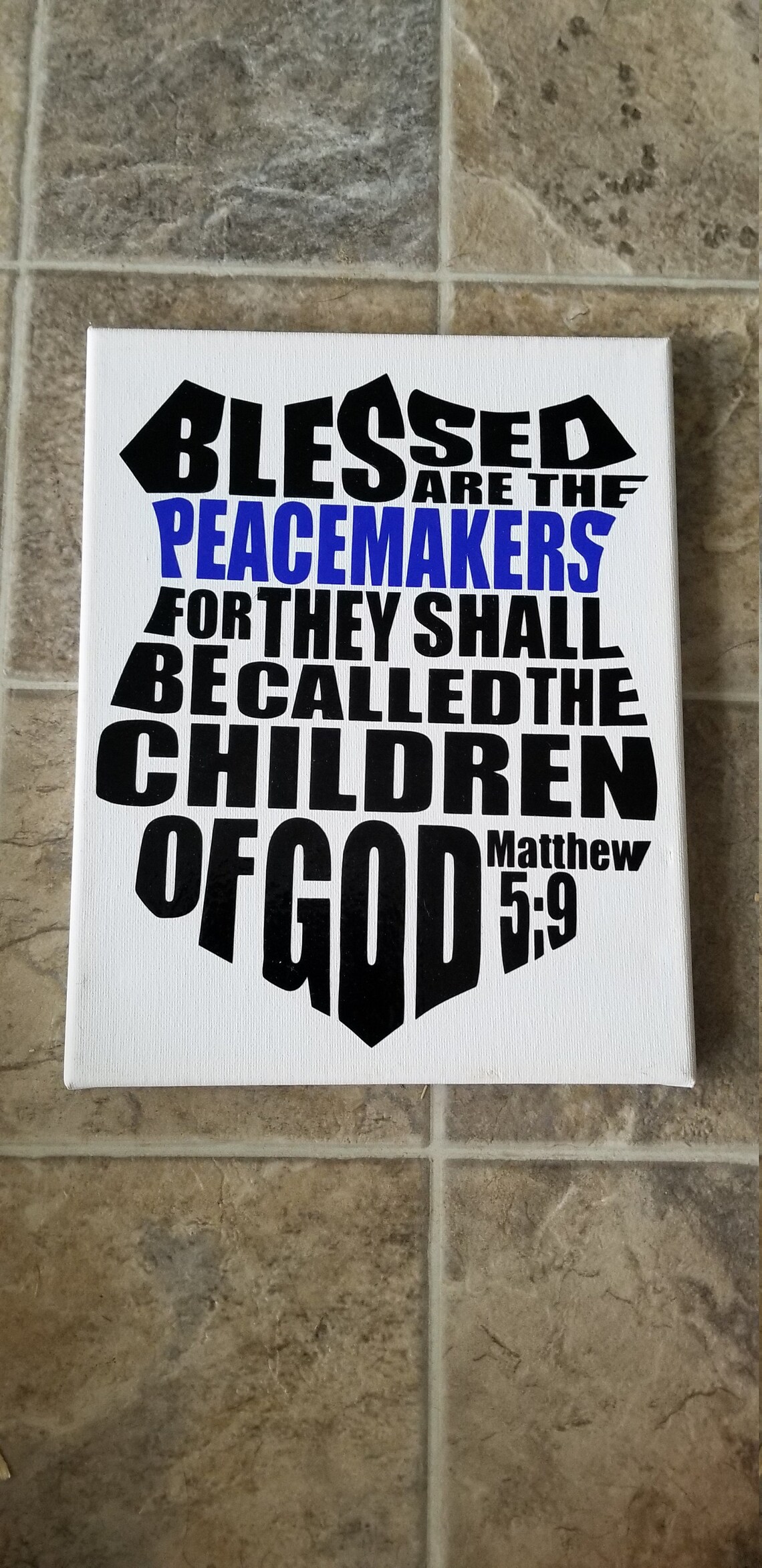 Blessed Are the Peacemakers Sign Police Sign Badge Canvas - Etsy