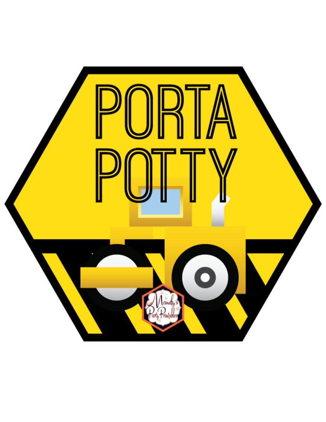 Construction Birthday Party Porta Potty Sign | INSTANT DOWNLOAD - Etsy