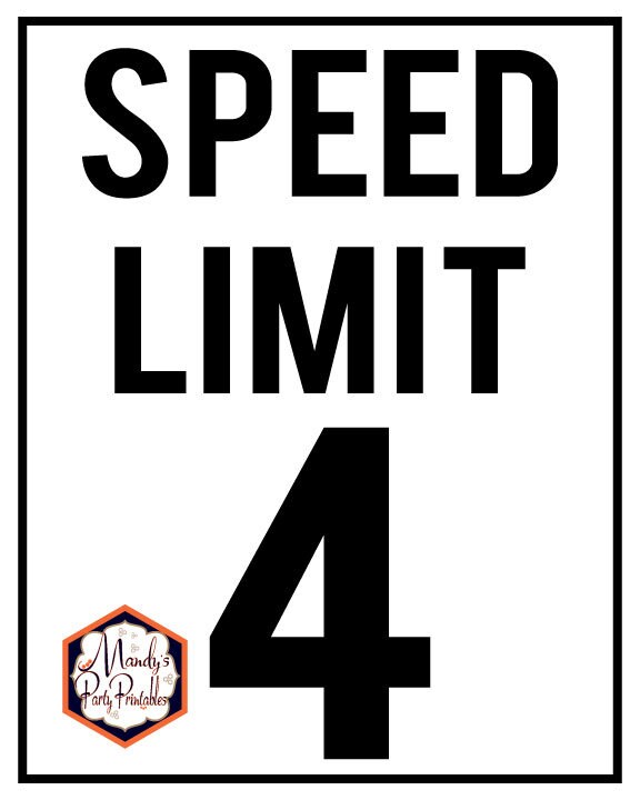 Speed Limit Birthday Sign | Get Numbers 1, 2, 3, 4 | Construction Party ...