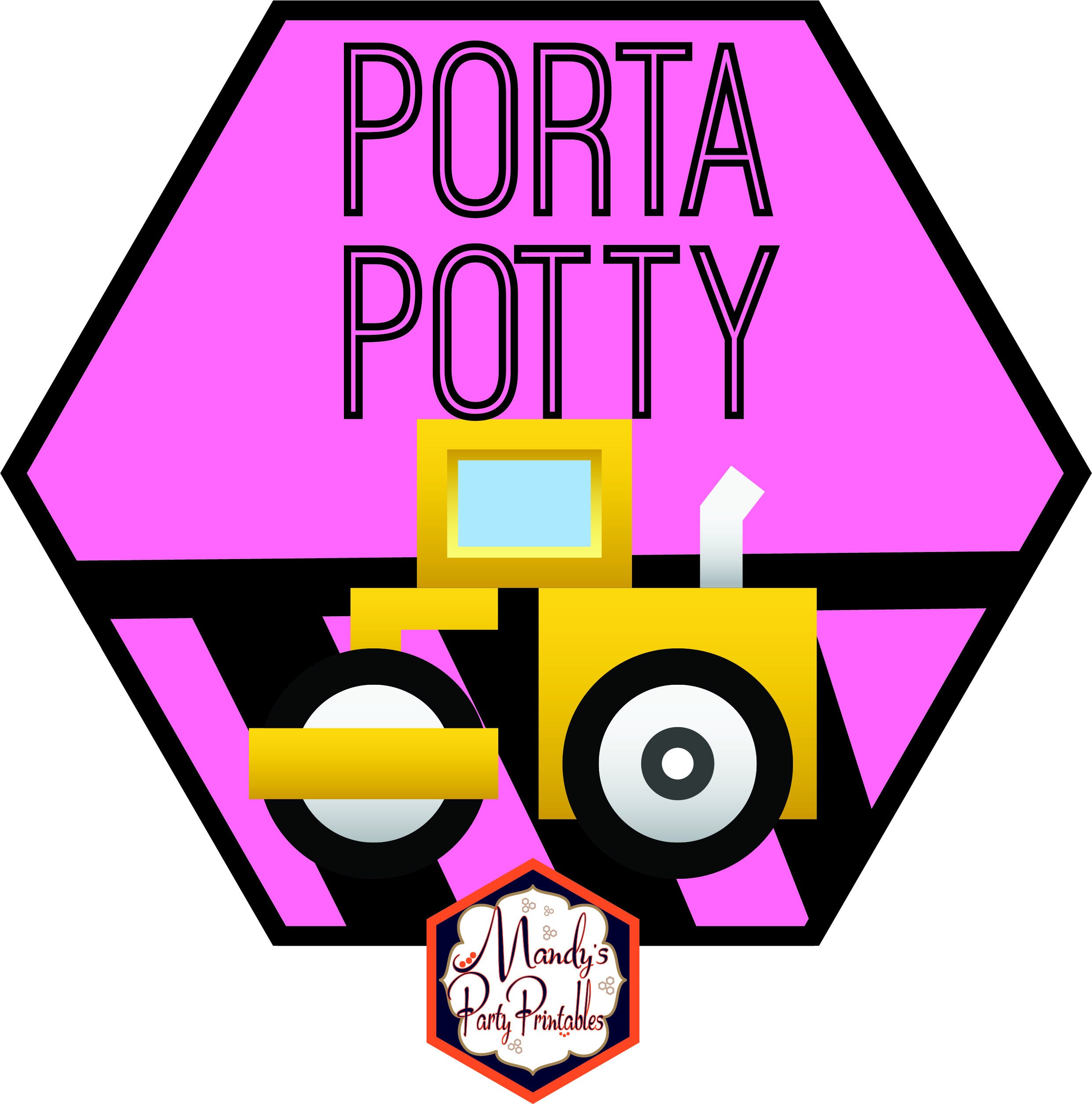 Girly Construction Porta Potty Sign | Pink Construction Party | Instant ...