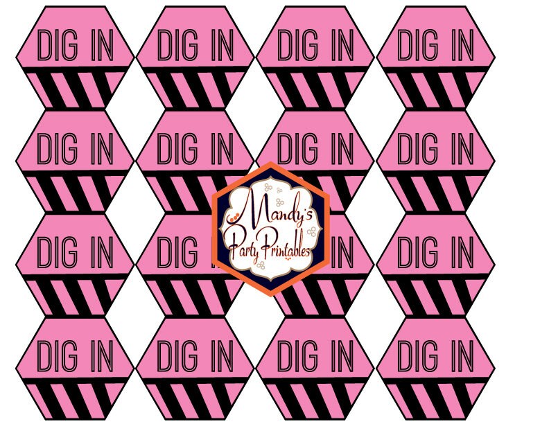 Pink Construction Birthday Party dig In Signs Girly Construction Party ...