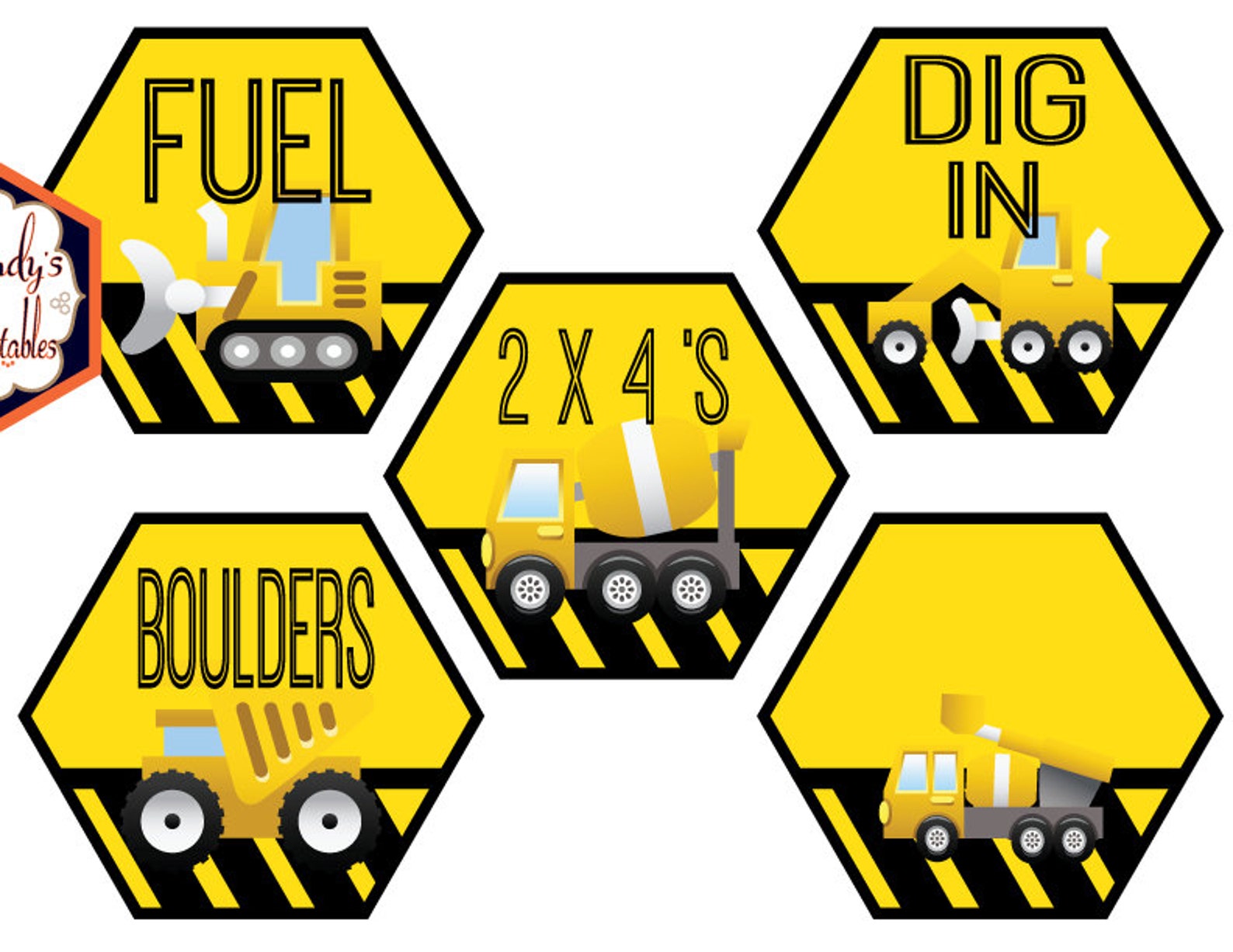 Construction Food Signs | Birthday Party Printables (instant Download ...