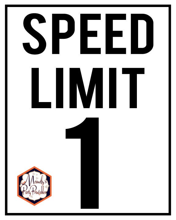 Speed Limit Birthday Sign | Get Numbers 1, 2, 3, 4 | Construction Party ...