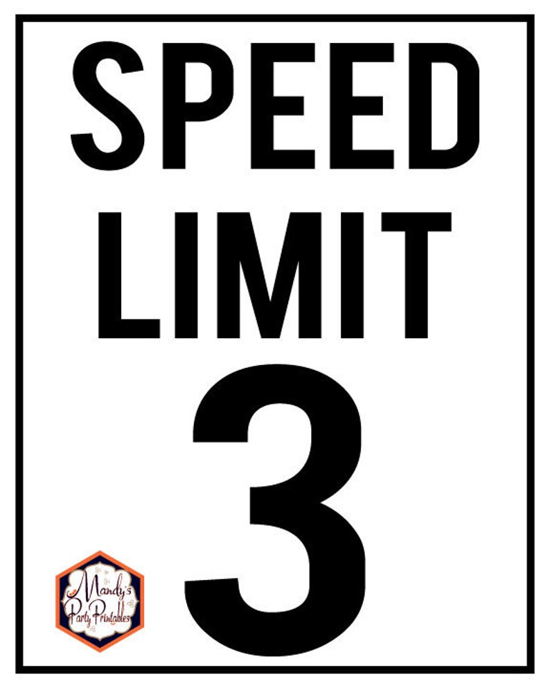 Speed Limit Birthday Sign | Get Numbers 1, 2, 3, 4 | Construction Party ...