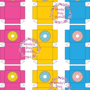 Mini Donut Boxes for Donut Birthday Party Favors INSTANT DOWNLOAD - Etsy