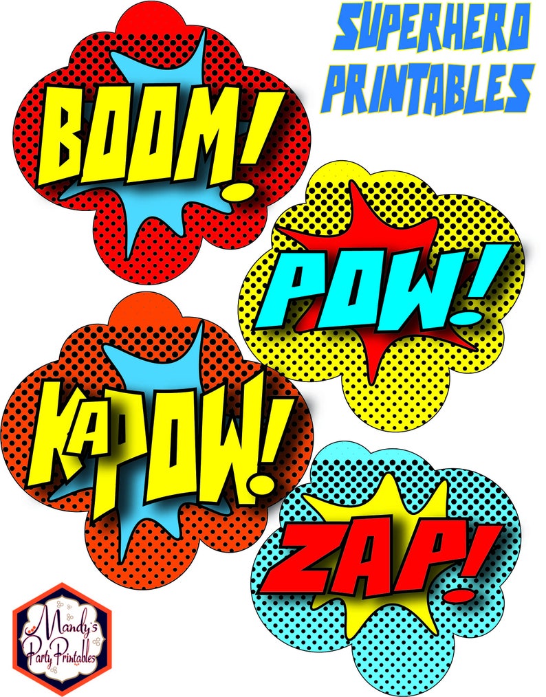 Superhero Signs BOOM! POW! | PJ Masks | Instant Download - Etsy