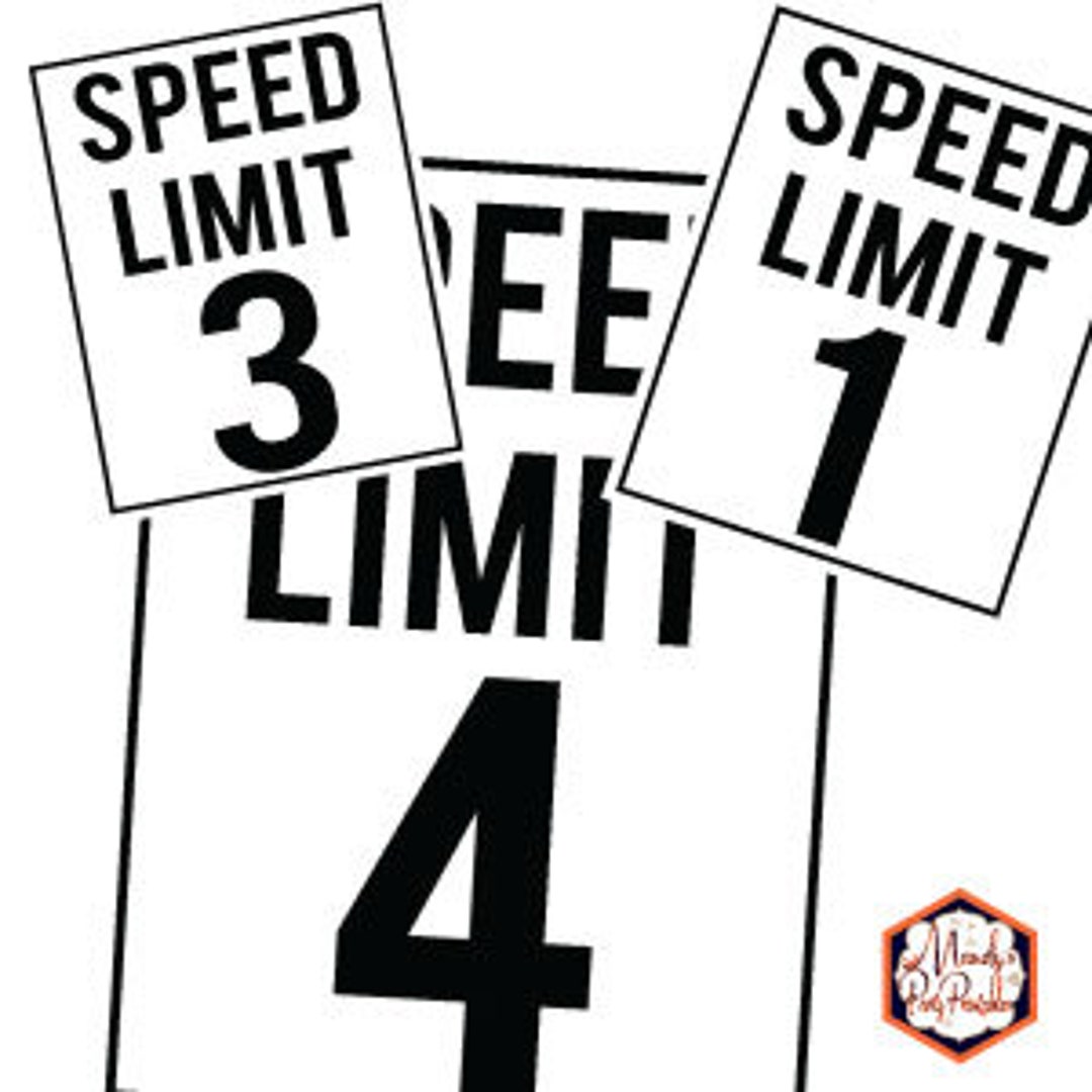 Speed Limit Birthday Sign | Get Numbers 1, 2, 3, 4 | Construction Party ...