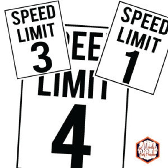 Speed Limit Birthday Sign | Get Numbers 1, 2, 3, 4 | Construction Party ...