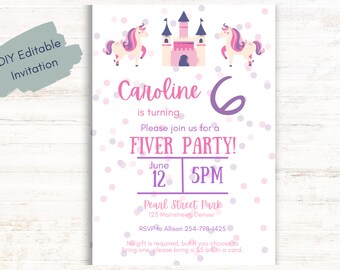 Fiver Party Invitation - Etsy