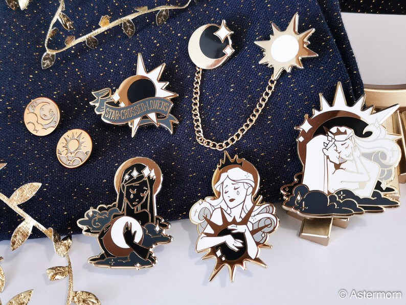 The Sun Star-crossed Lovers Hard Enamel Pin Two Color - Etsy
