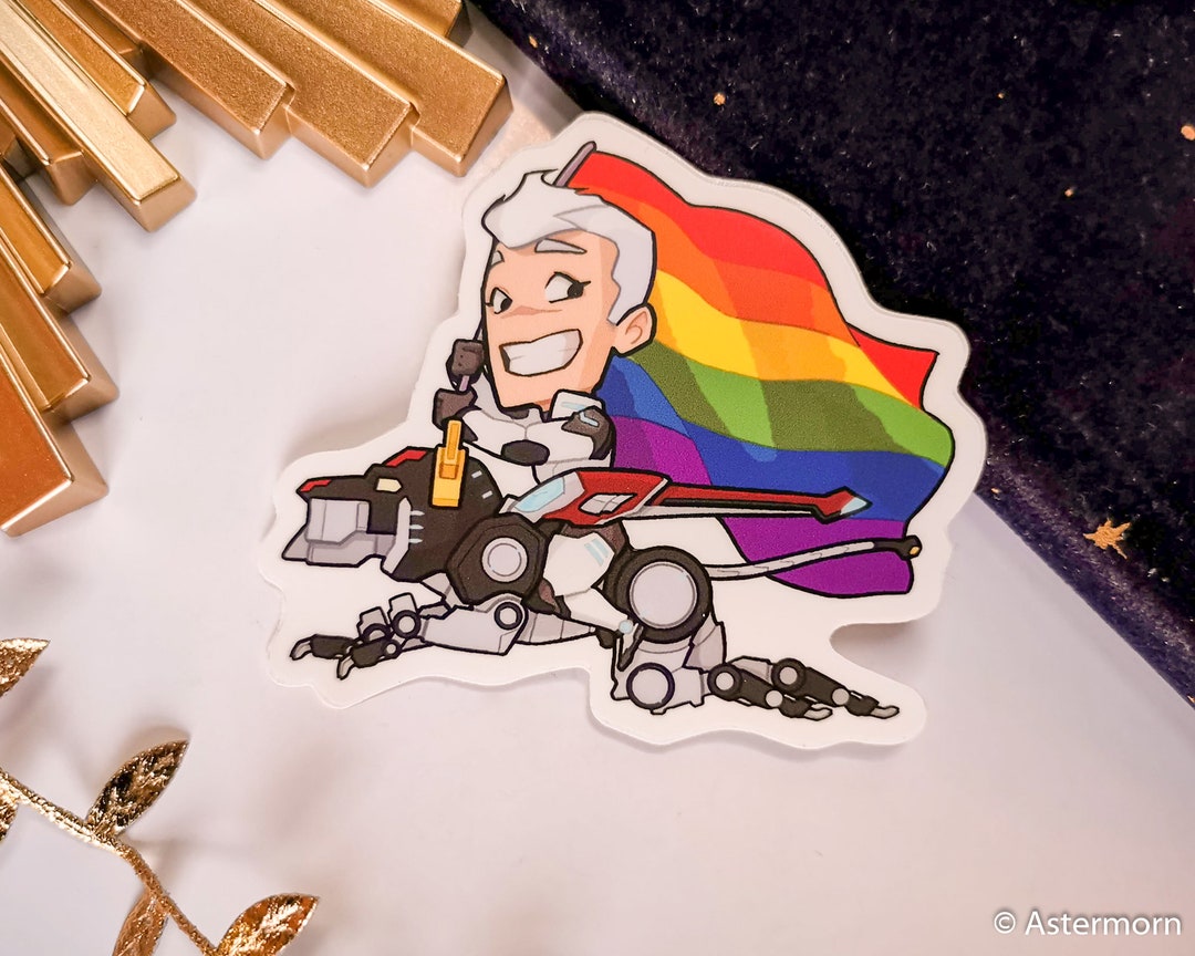 Pride Flag Robot Lion Sticker - Etsy