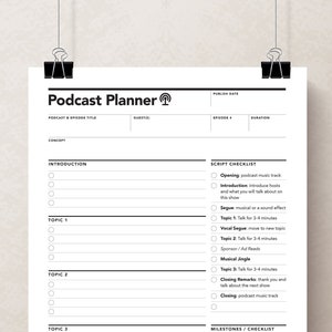 Podcast Planner Worksheet, Podcast Worksheet, Pod Cast, Podcast Plan ...
