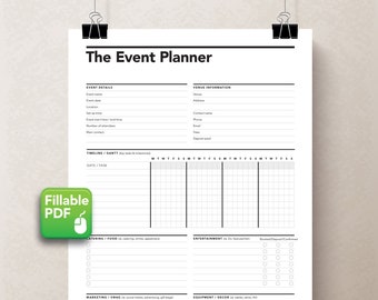 Event Planner Printable, Party Planner, Event Organizer, Birthday Planner, Wedding Planner ...