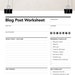 Blog Planner Worksheet, Blog Worksheet, Blogger, Blog Plan, Blogging ...